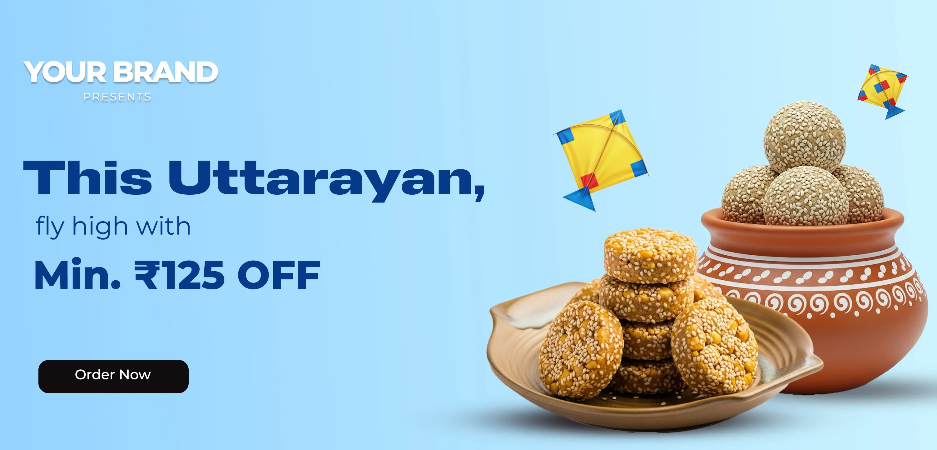 Uttarayan Festival Sweets Delivery Banner Template | AIClips