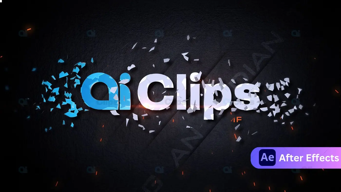 3D Shattered Text Logo Animation with Particle Effects | AIClips