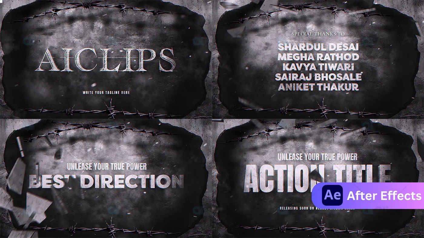 Dark Cinematic Title Sequence with Barbed Wire Frame | AIClips