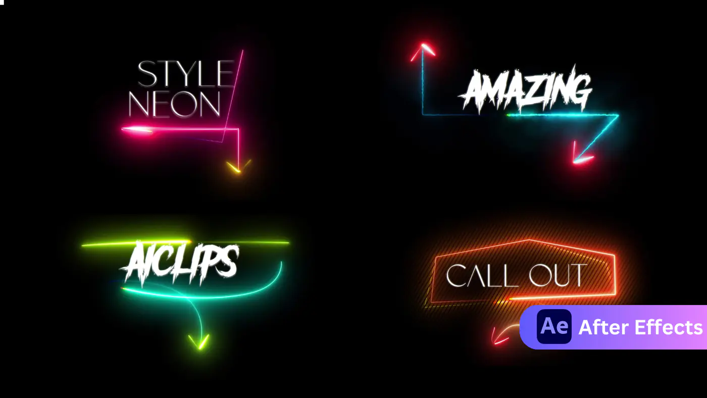 Neon Glow Style Lower Thirds and Callout Animation Pack for After ...