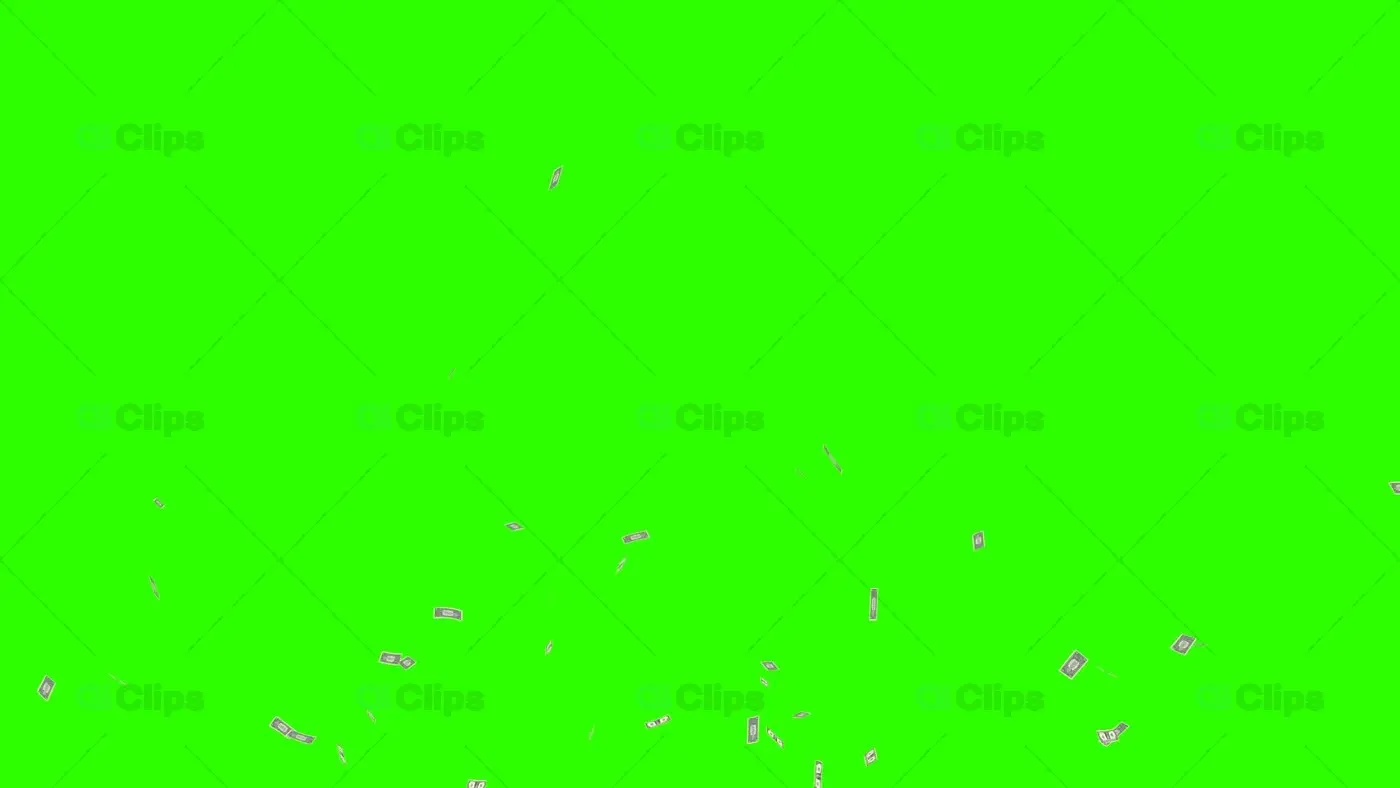 Falling Money Animation with Green Screen Background | AIClips