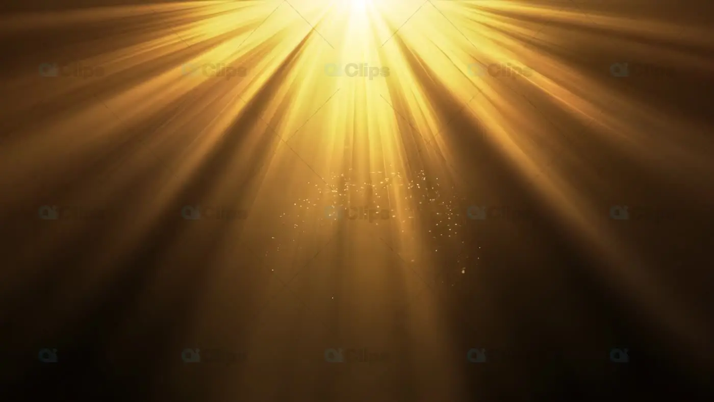 Golden Divine Light Rays with Sparkling Particles | AIClips
