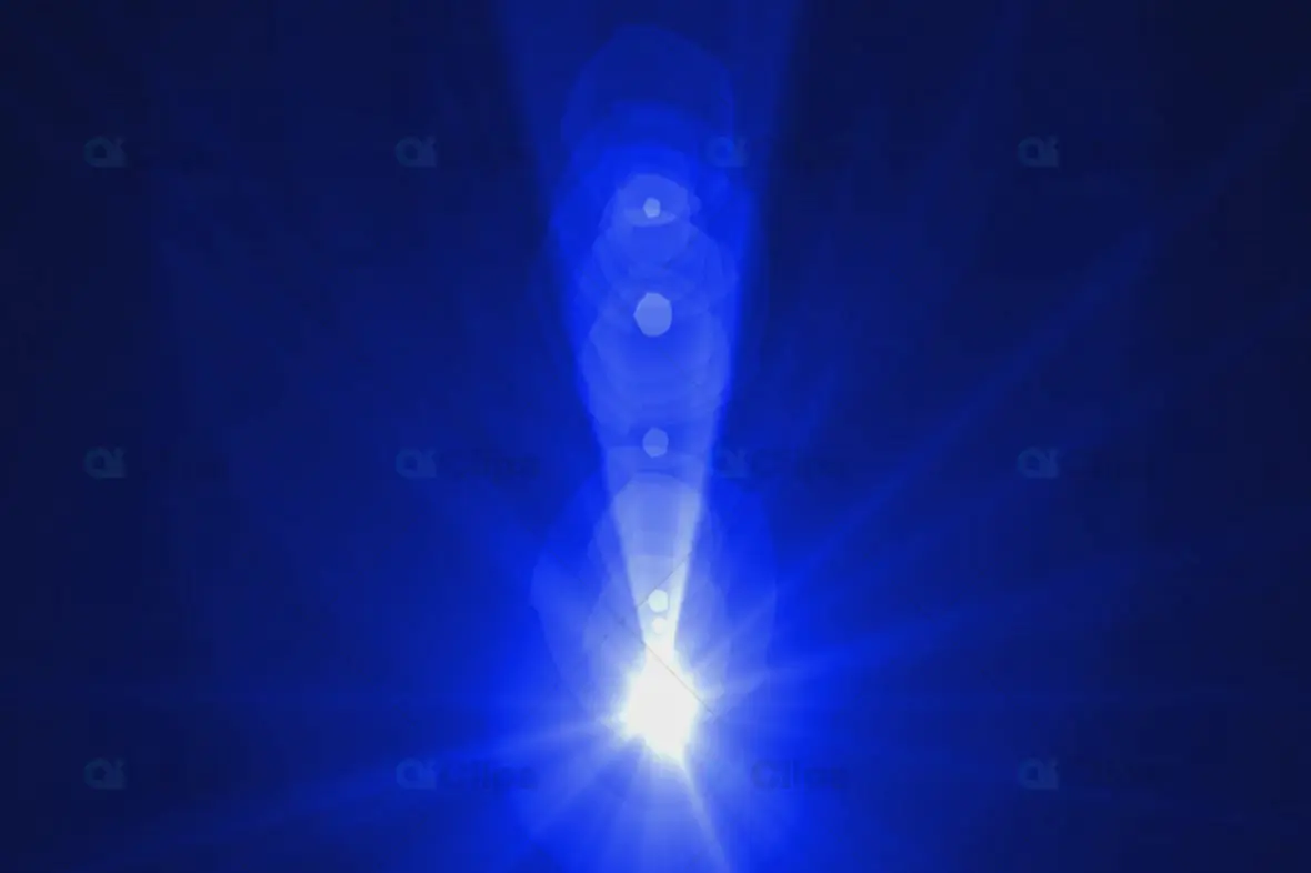 Bright Blue Light Burst with Lens Flares | AIClips