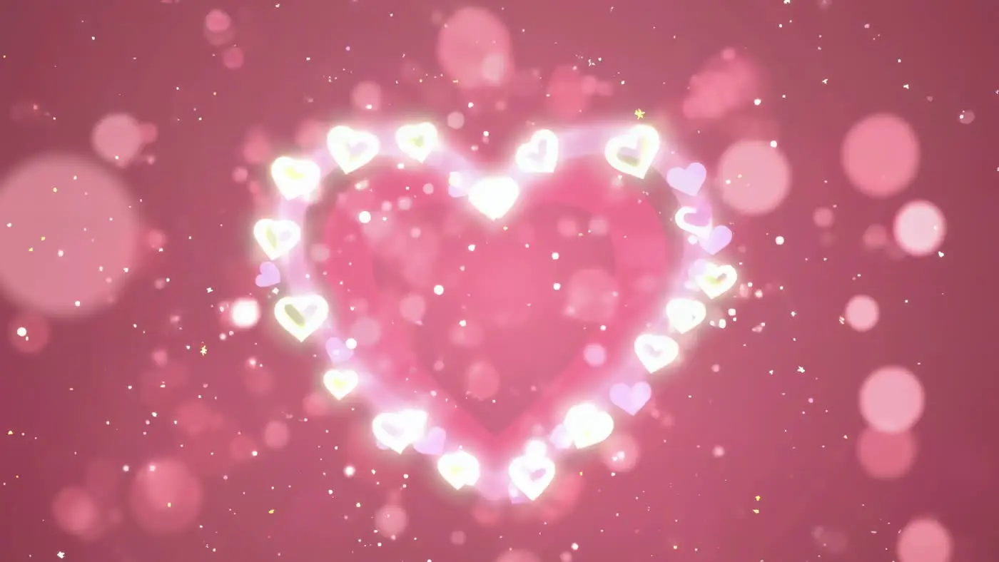 Glowing Heart Frame with Sparkling Bokeh Animation Background | AIClips