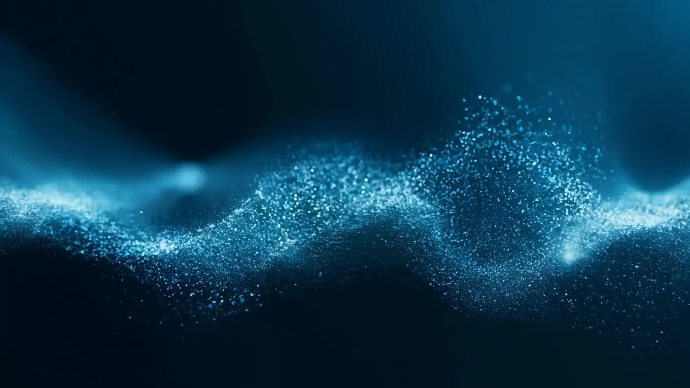 Ethereal Blue Particle Animation Background | AIClips