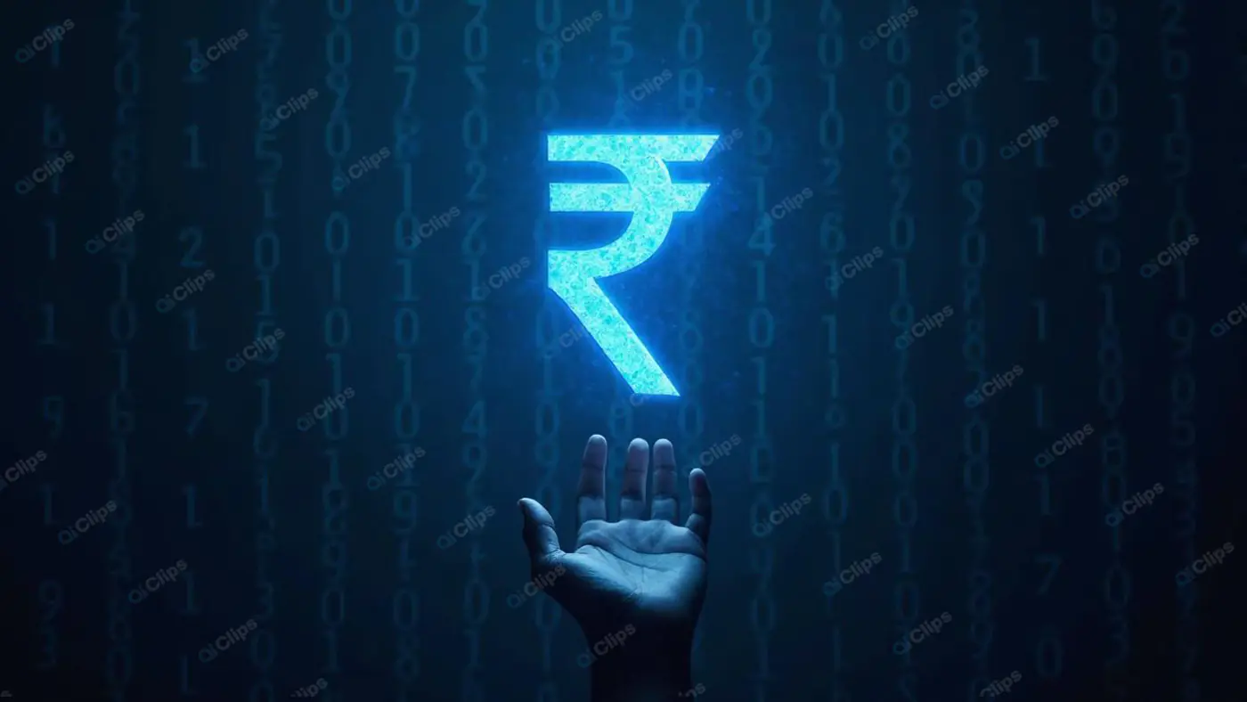 Digital Rupee Symbol in Cyberspace | AIClips