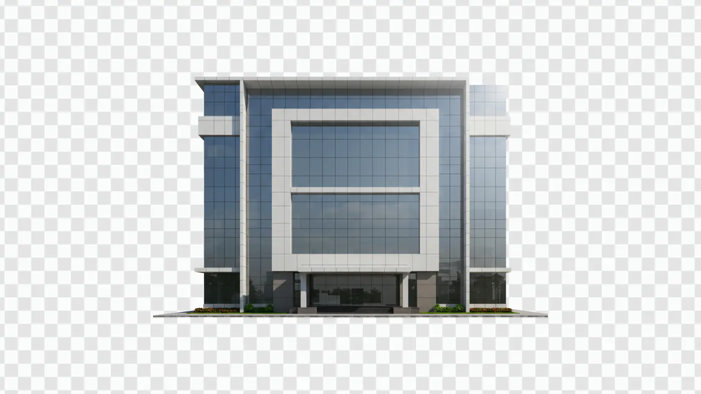 Modern Office Building Glass Facade PNG Clipart | AIClips