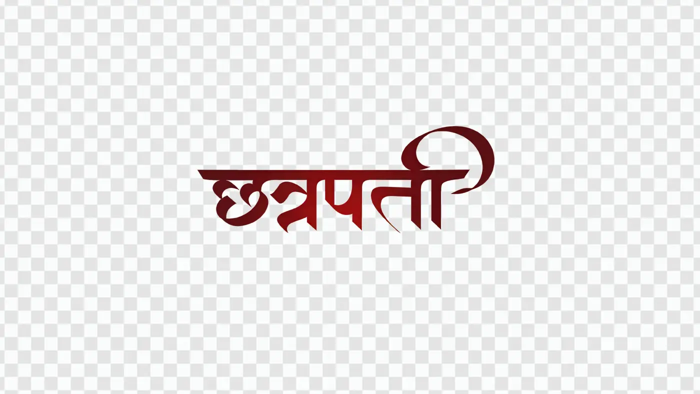 Chhatrapati Marathi Calligraphy Red Text Typography Clipart PNG | AIClips