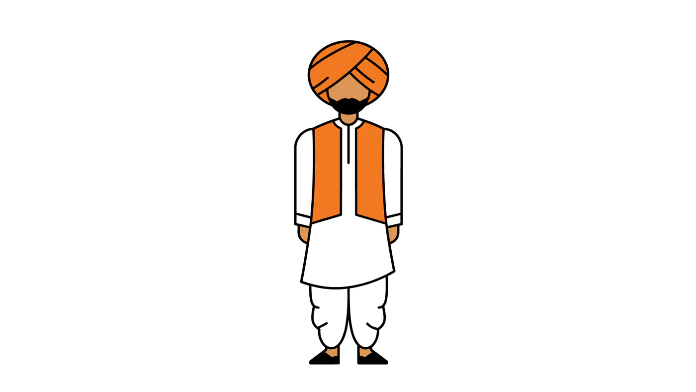 Sikh Man Vector Illustration | AIClips