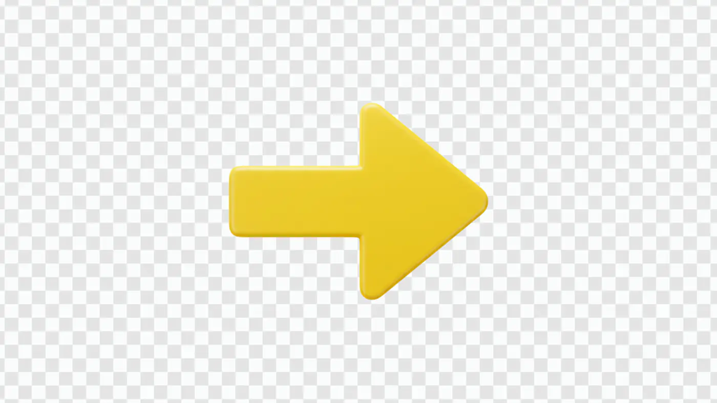 Bright Yellow Right Arrow Direction Symbol PNG | AIClips