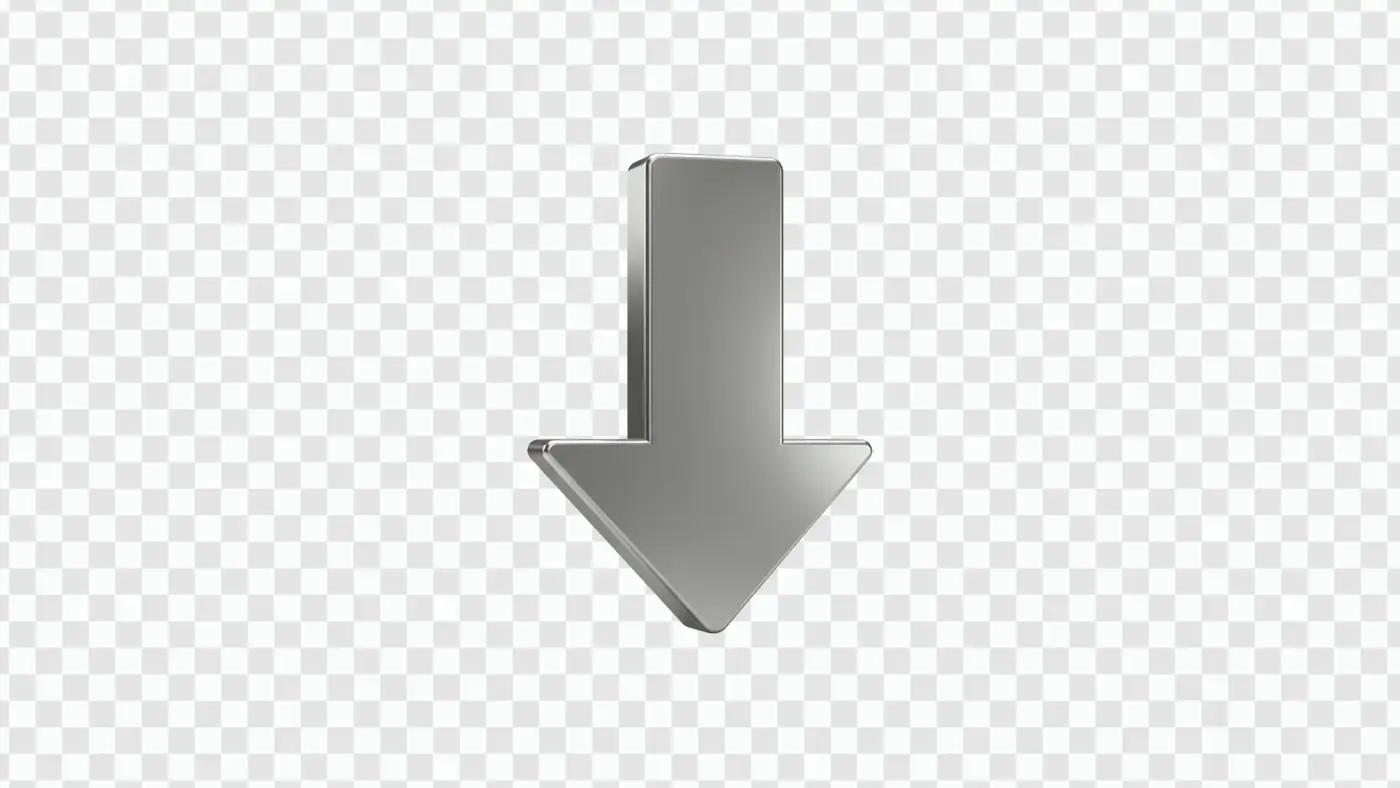 Metallic Silver Downward Arrow Icon PNG Clipart | AIClips