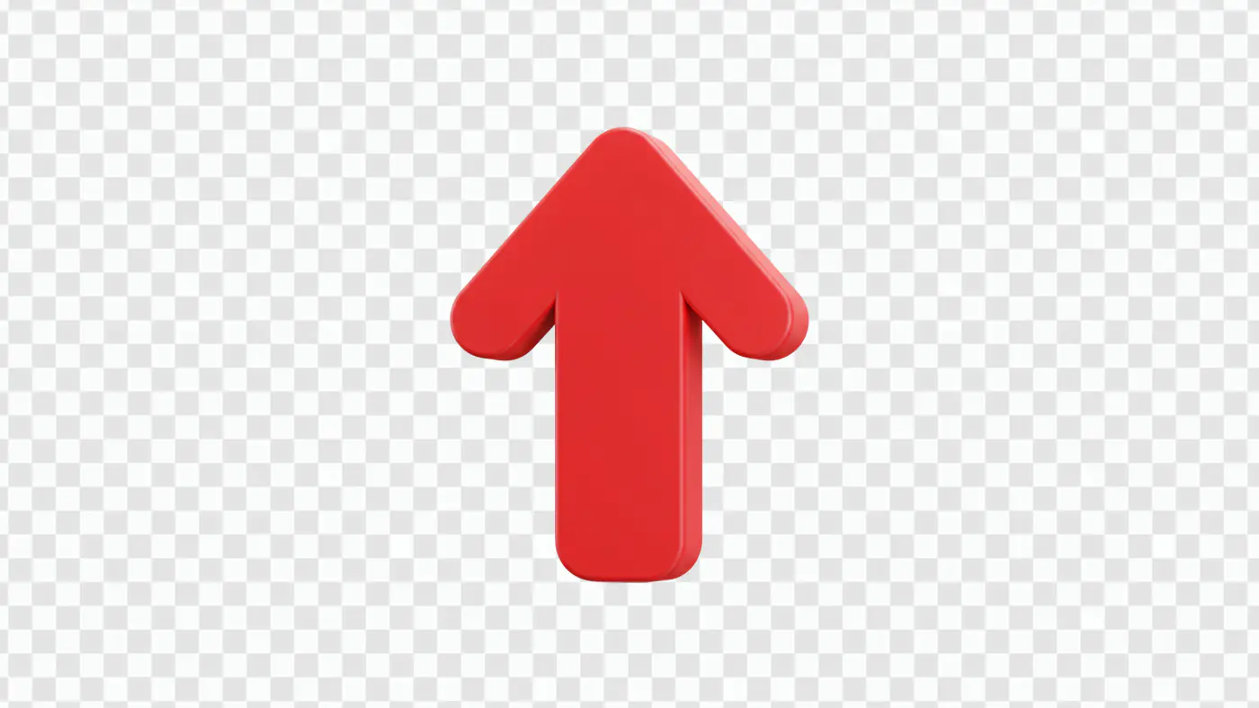 Glossy Red Upward Arrow Icon PNG Clipart | AIClips